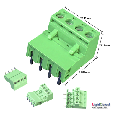 4pin Phoenix Terminal Male & Female Set (10 pair) - LightObject ...