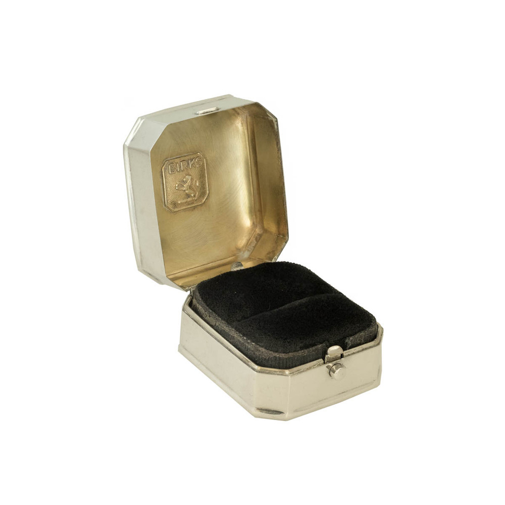 Birks Vintage Silver Ring Box, Engagement Ring Box