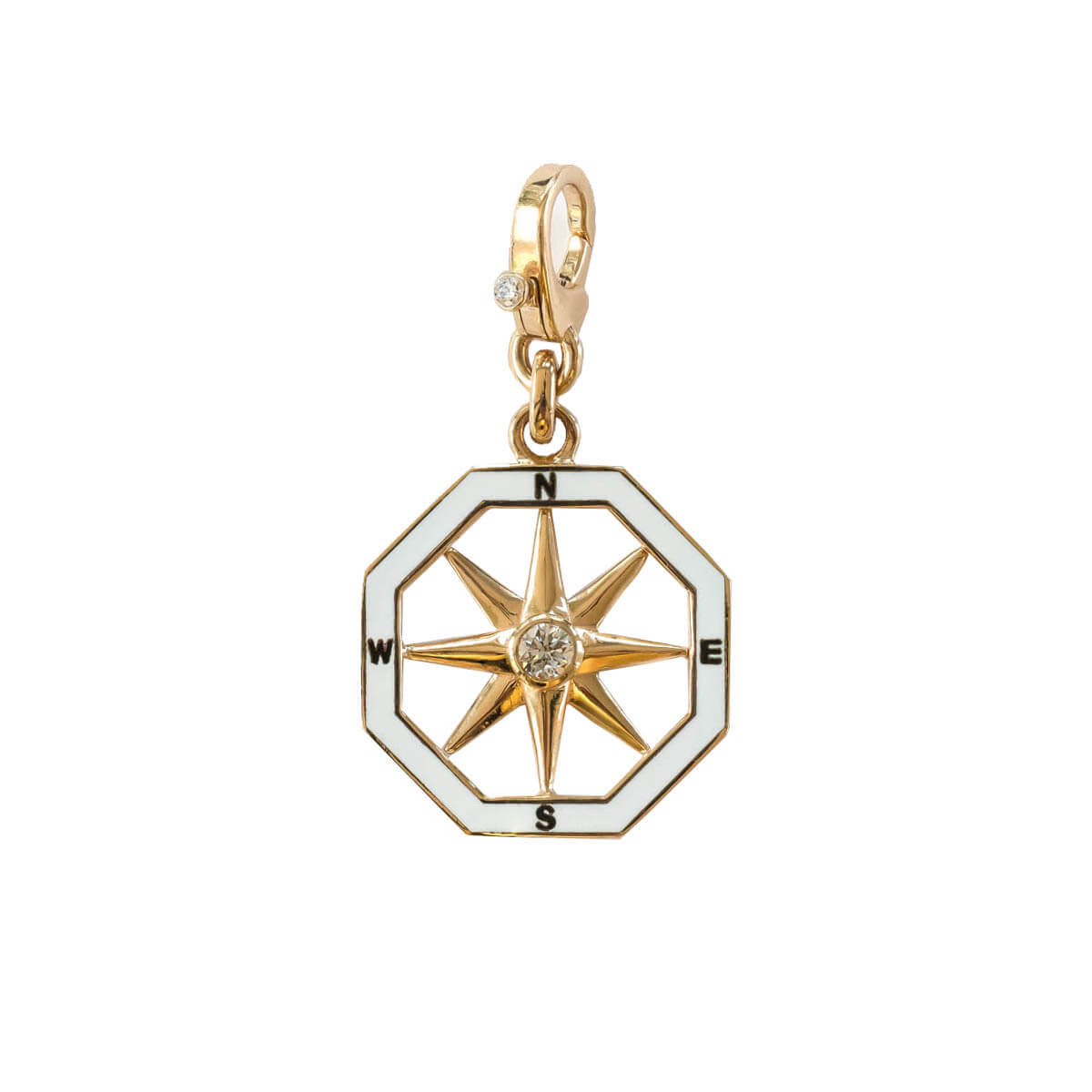 Diamond Compass Pendant in 14K Gold | Sugar et Cie