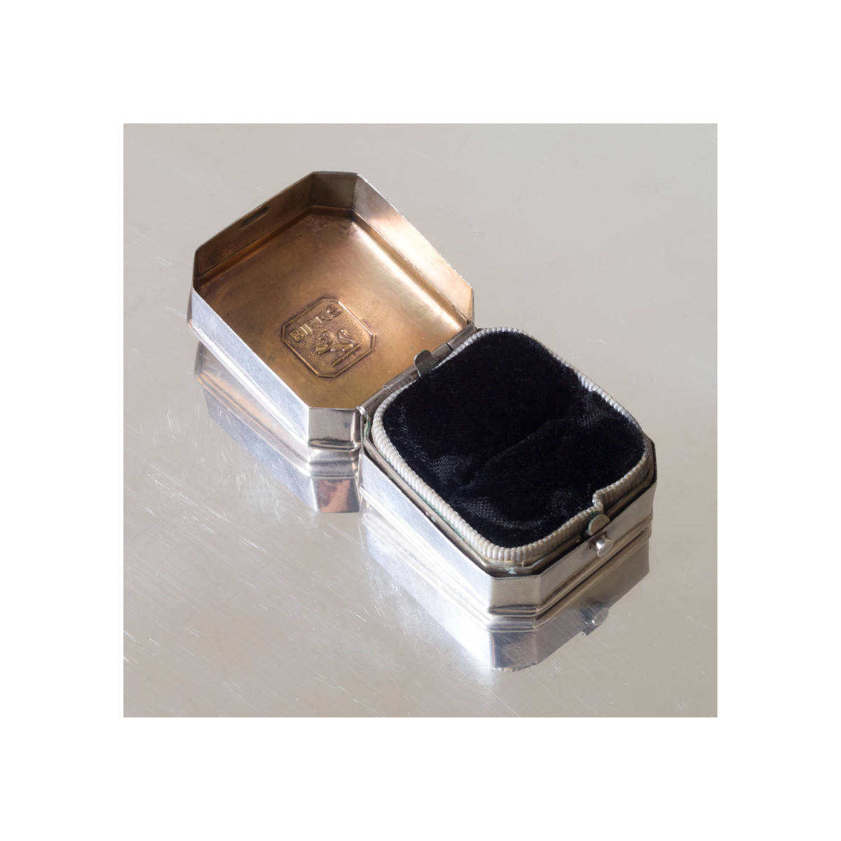 Birks Vintage Silver Ring Box, Engagement Ring Box