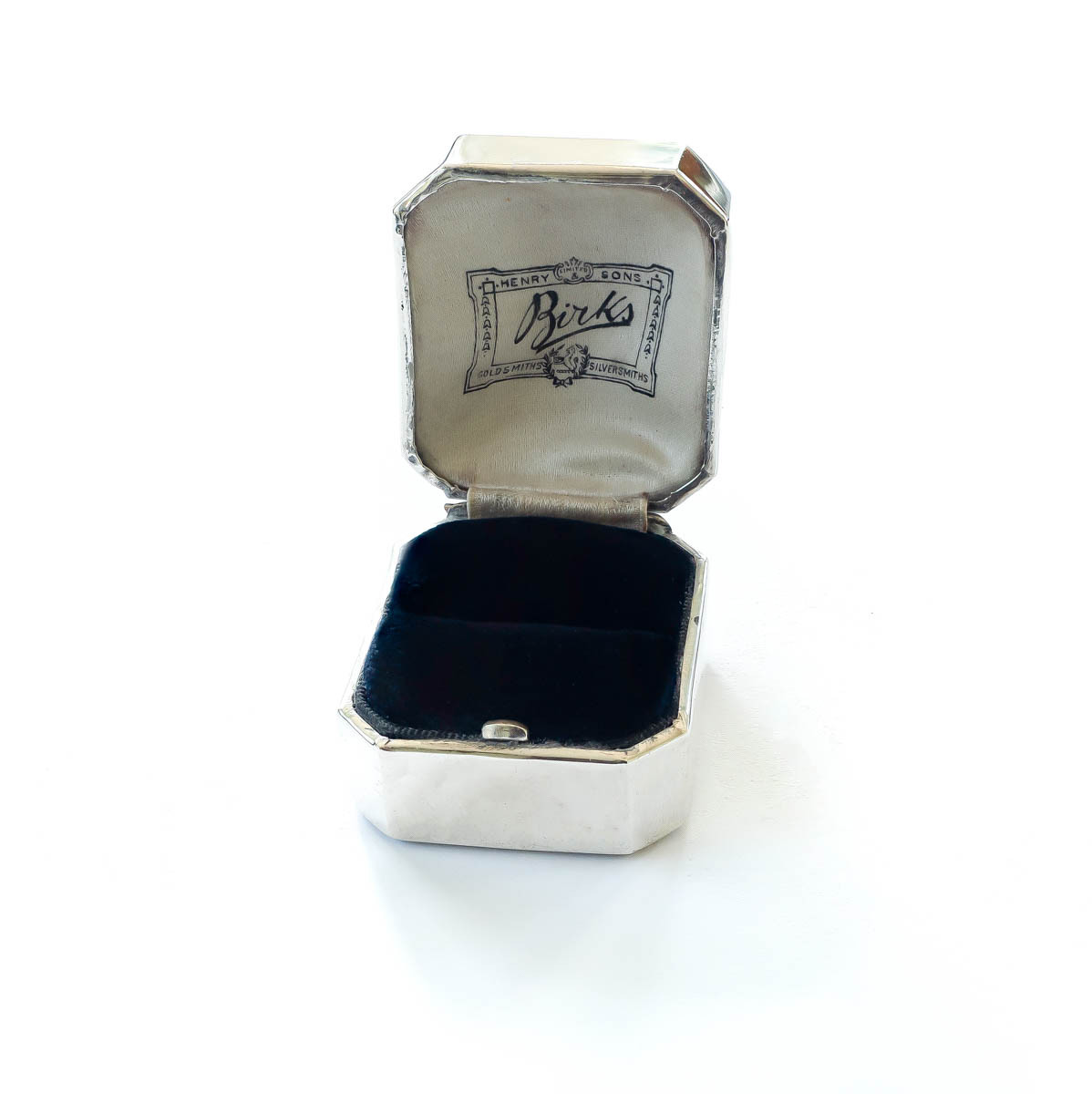 Birks Vintage Silver Ring Box, Engagement Ring Box