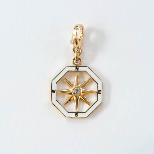 Diamond Compass Pendant in 14K Gold | Sugar et Cie