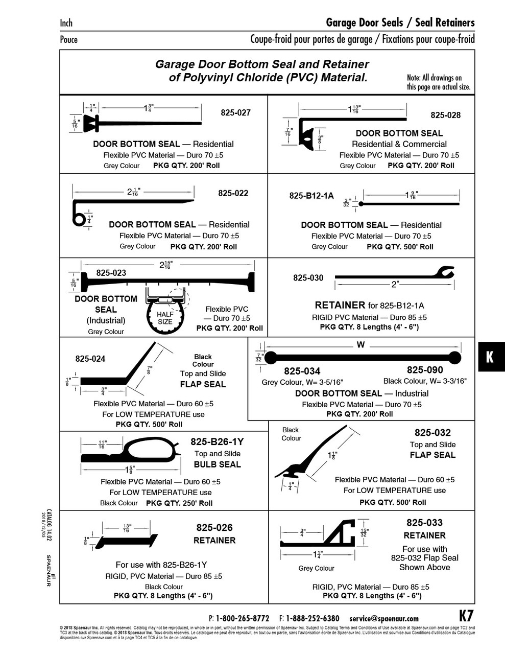 Garage Door Bottom Seal Width Tolerance +/- .080" Flexible Vinyl (Pvc ...