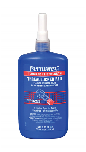 Red High Strength Threadlocker 250ml Bottle 26225 - Prairie Bearing & Bolt