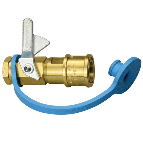 1/4 x 1/4" Brass High Pressure Natural Gas Coupler w/ Valve - Female ...