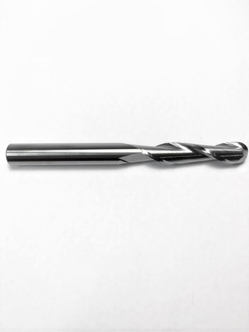 1/8" TiN Coated Solid Carbide 2 Flute Long Ball Nose End Mill SC57125T ...