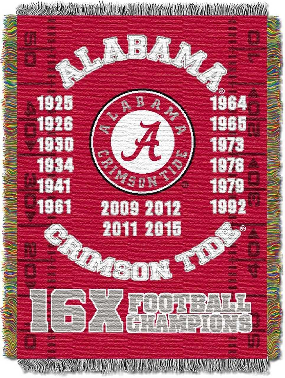 Alabama Crimson Tide Commemorative Woven Tapestry Throw