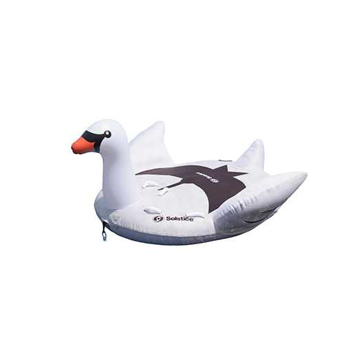 Swimline Giant Inflatable Transparent LED Light-up Ride-on Swan Pool Float