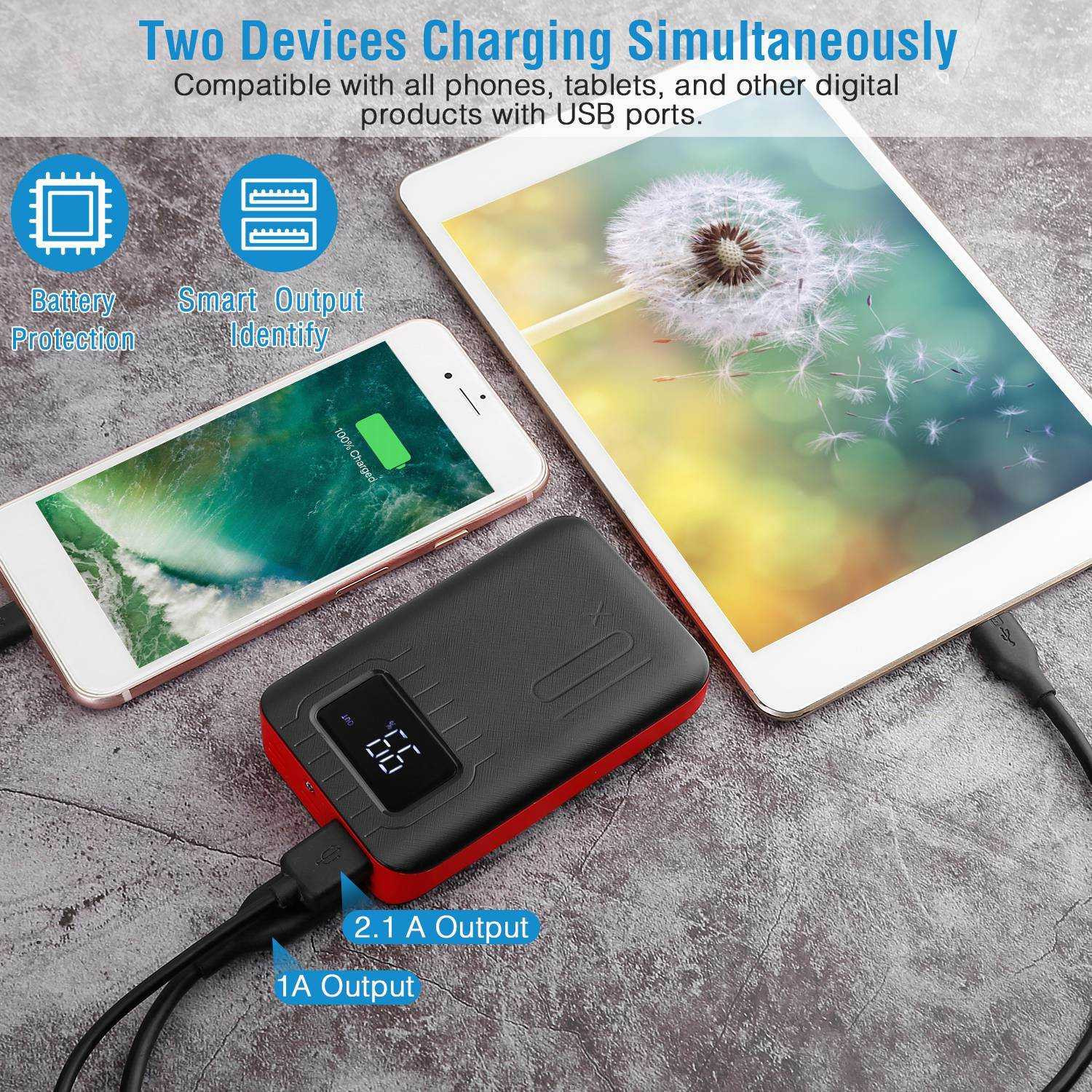 10000mAh Portable Power Bank External Battery Pack Charger Dual USB ...