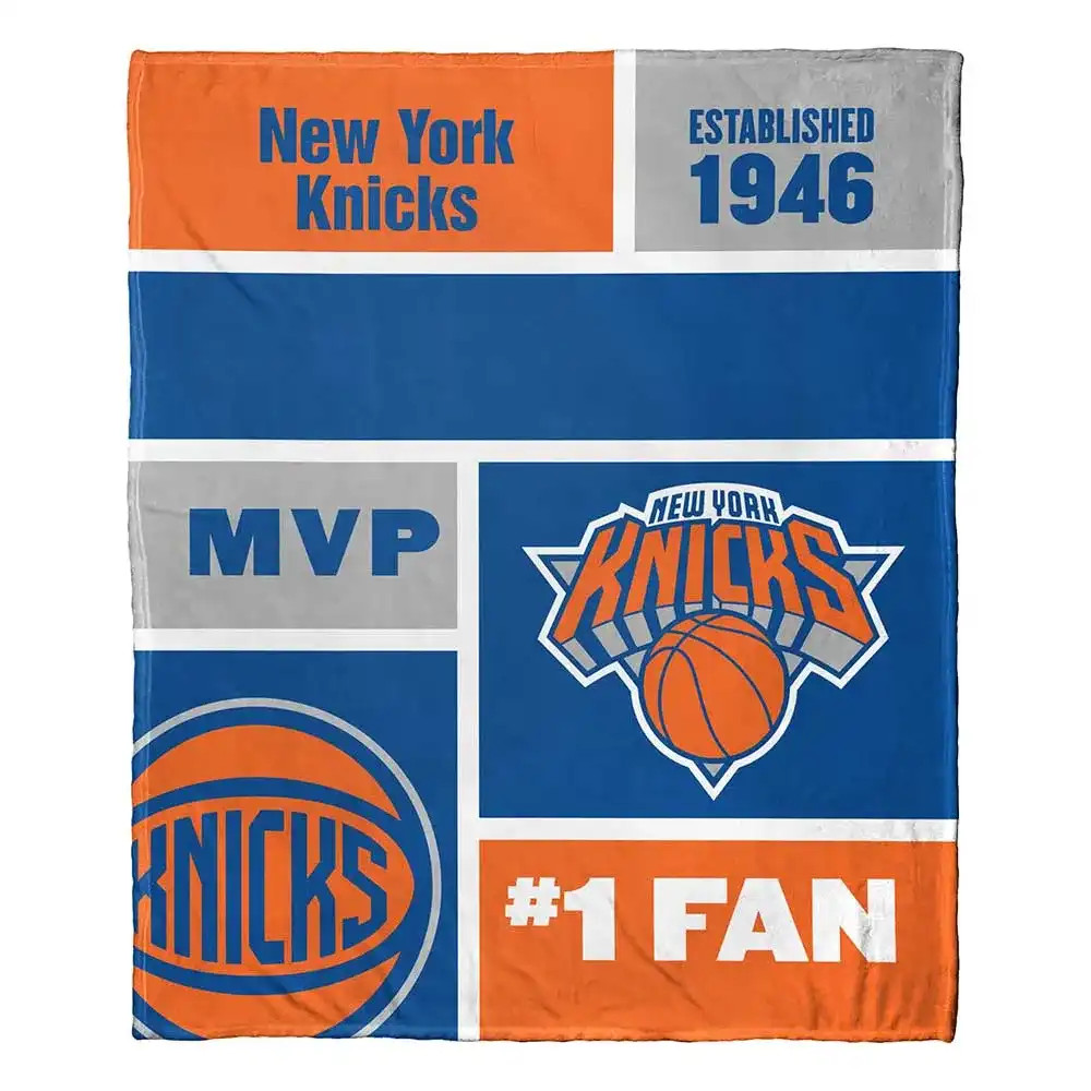 New York Knicks NBA Jersey Personalized Silk Touch Sherpa Throw Blanket