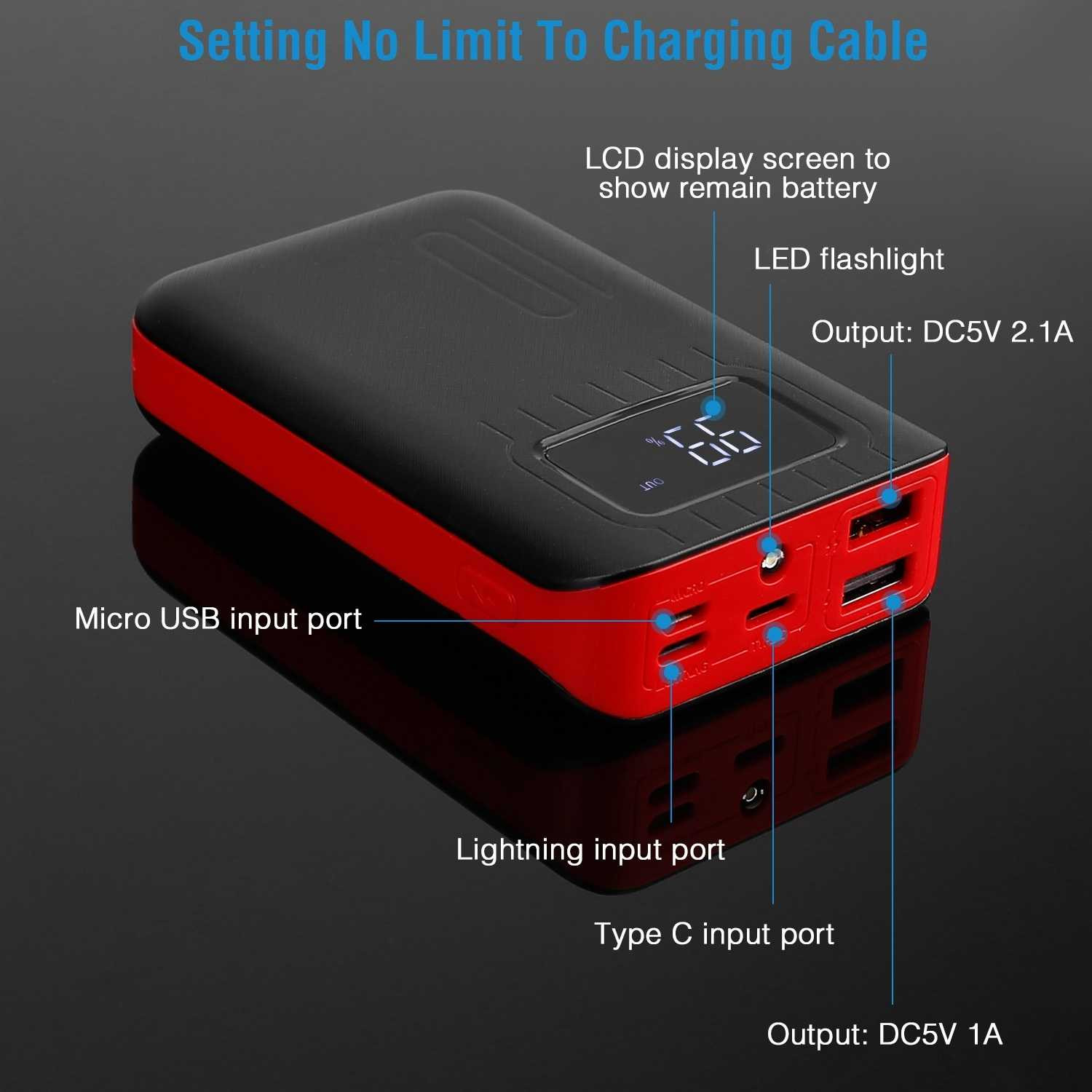 10000mAh Portable Power Bank External Battery Pack Charger Dual USB ...