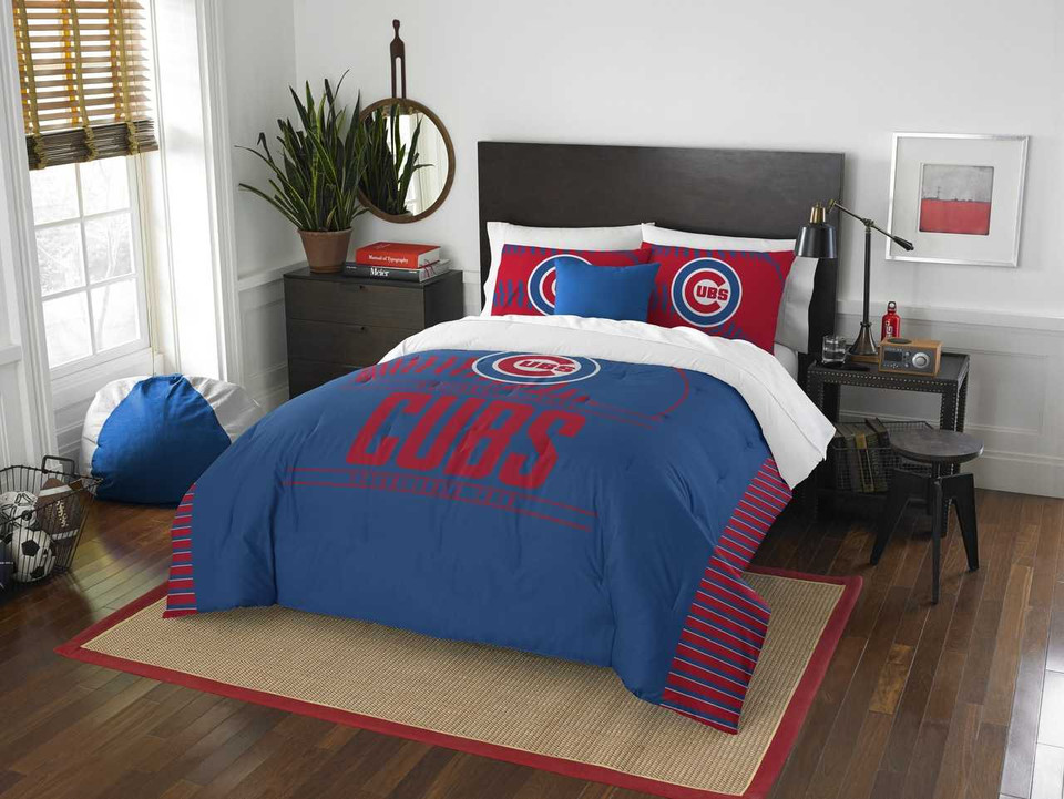 Chicago Cubs MLB Bedding Draft Full/Queen Comforter and 2 Sham Set