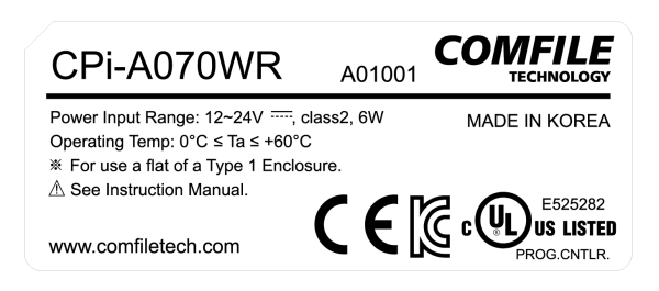 The ComfilePi (CPi) Panel PCs Have Been UL Listed - COMFILE Technology