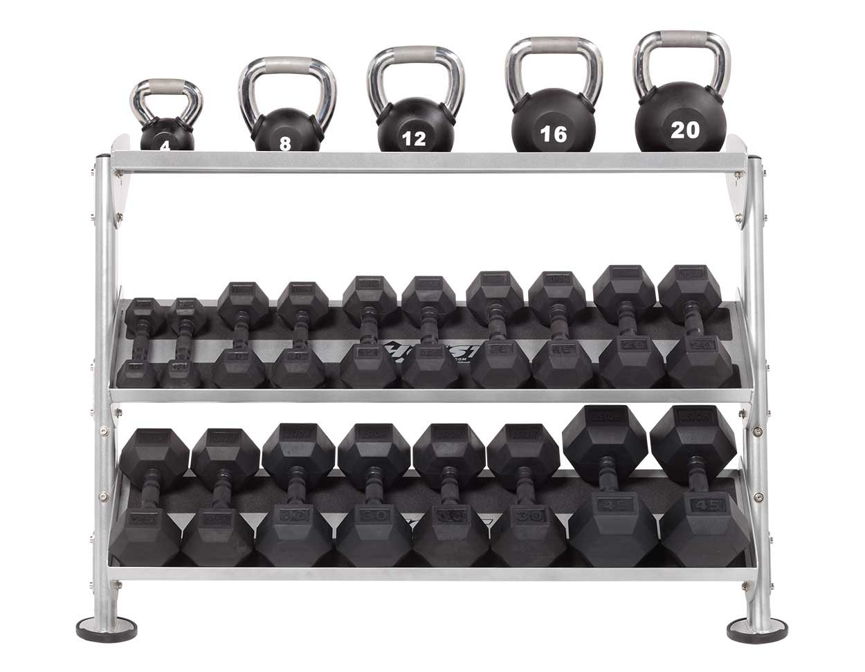 Shop the Hoist Fitness HF-5461-Opt-48 48" Dumbbell Rack With Opt (3Rd ...