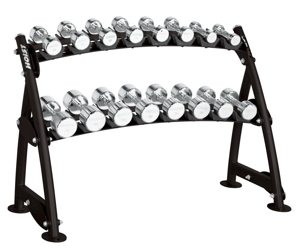 Shop the Hoist Fitness CF-3462-2 2-Tier Beauty Bell Rack - Treadmill Outlet