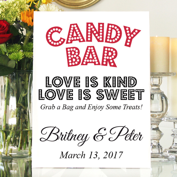 Wedding candy bar sign 60 photos - Astyledwedding.com