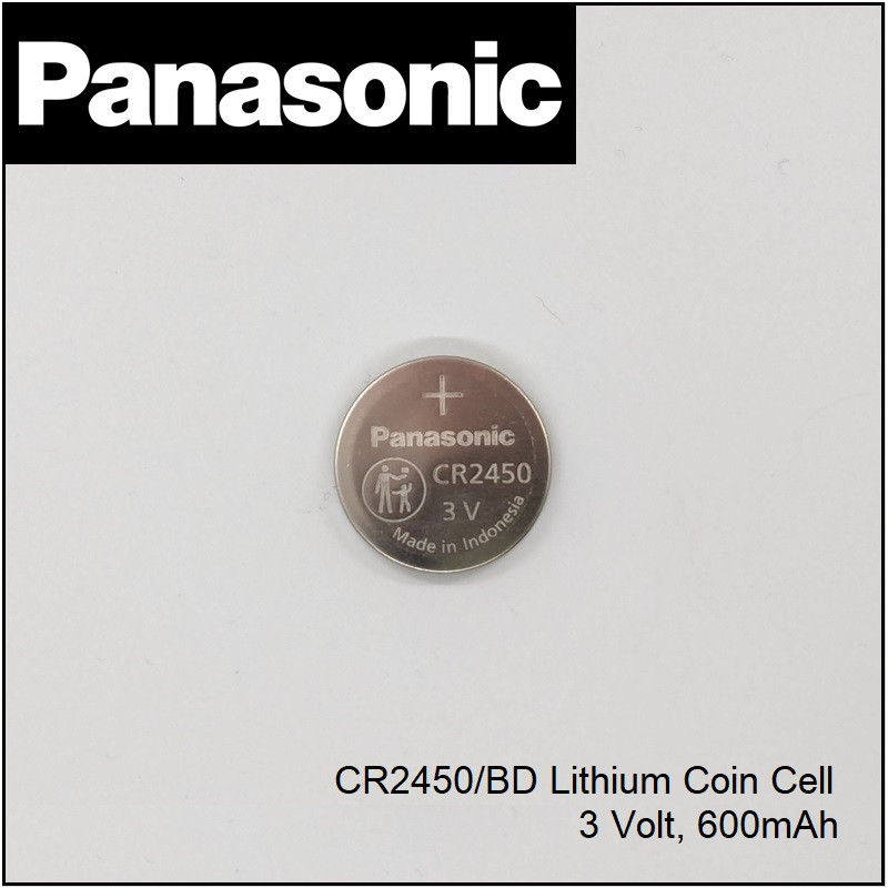 Panasonic CR-2450/BD, 3 Volt, 600MAH Lithium Coin Cell Battery