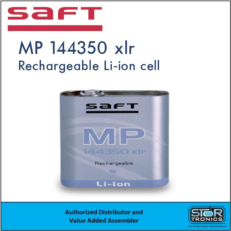 Saft MP 144350XLR, 3.65 Volt, 2.6Ah Prismatic Rechargeable Lithium-Ion ...