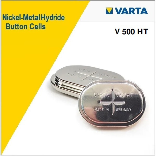 Varta V500HT, 1.2 Volt, 500mAh NIMH Button Cell - 55750 201 501