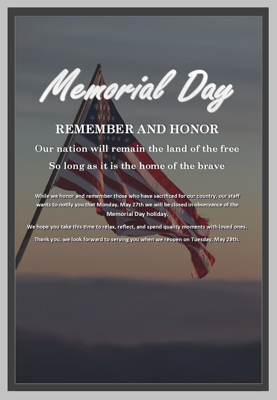 StorTronics - Memorial Day Message