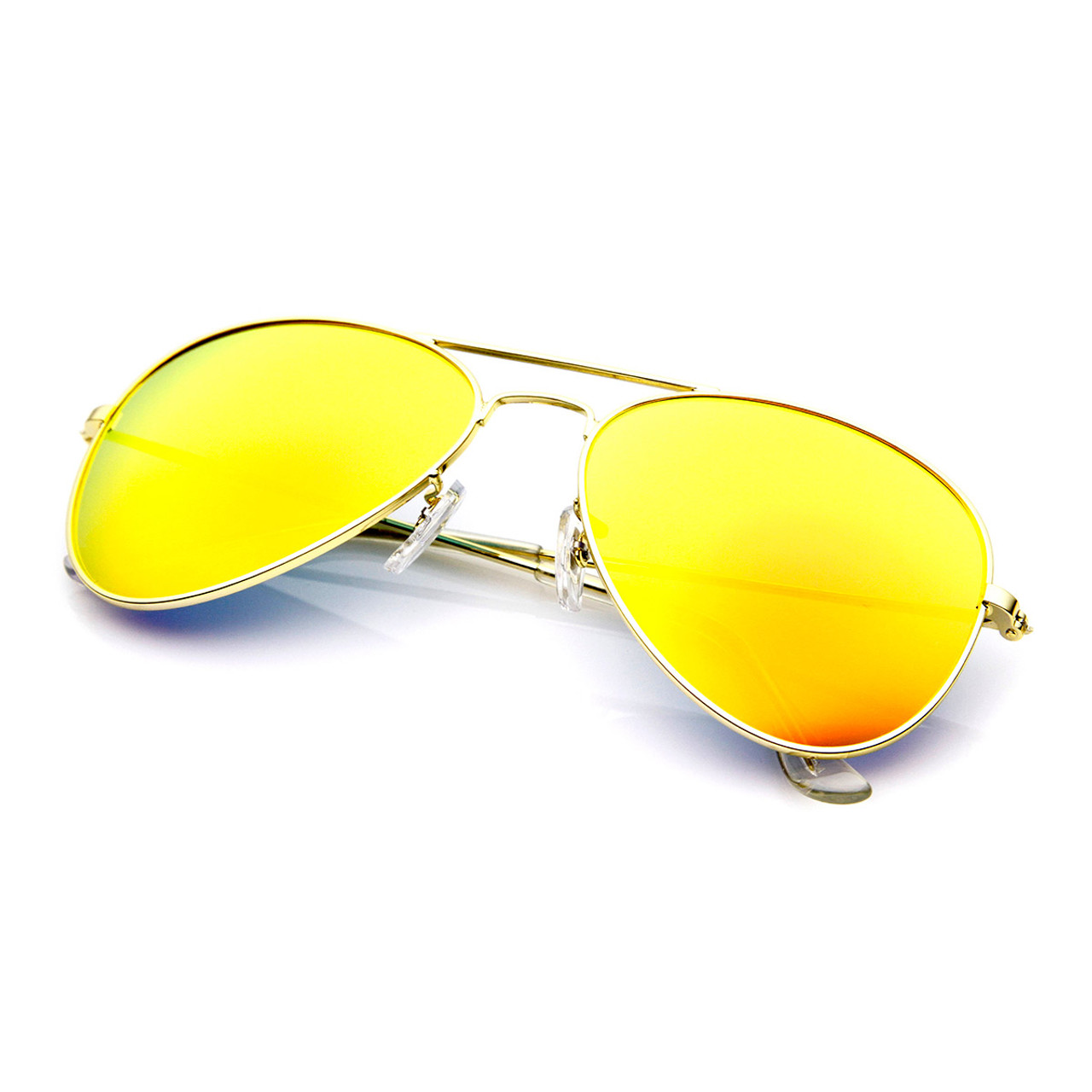 Premium Flash Mirror Lens Aviator Sunglasses Nickel Plated Metal Frame