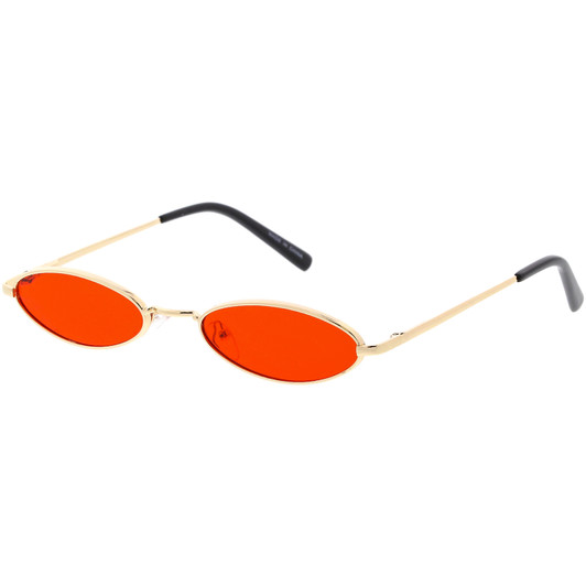 Rimless Oval Sunglasses Slim Metal Arms Color Tinted Neutral Lens 54mm