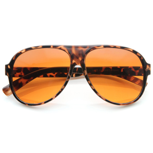 Retro 80s Vintage Blue Blocking XL Large Plastic Aviator Sunglasses