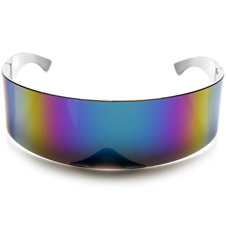 Futuristic Wrap Around Monoblock Shield Sunglasses