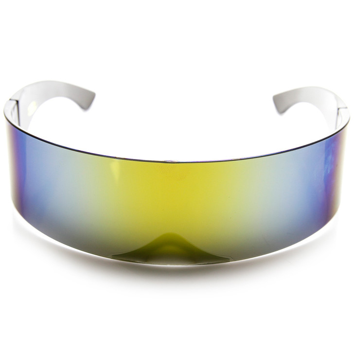 Futuristic Wrap Around Monoblock Shield Sunglasses
