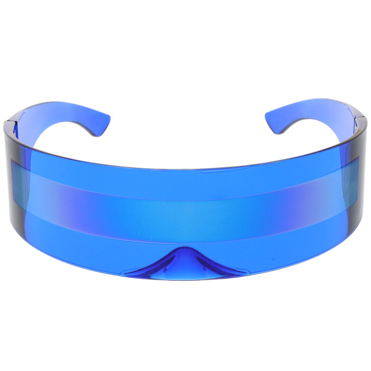 Futuristic Wrap Around Monoblock Shield Sunglasses