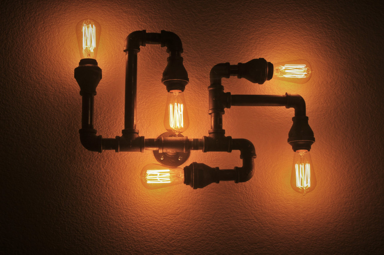 Galvanized Pipe Industrial Lighting - Edison light