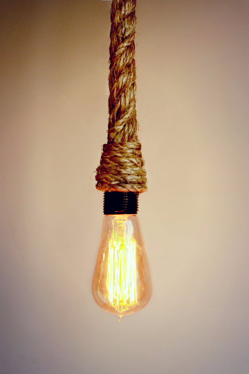 3ft Rope Pendant - Hand wrapped in rope for pendent lighting, nautical ...