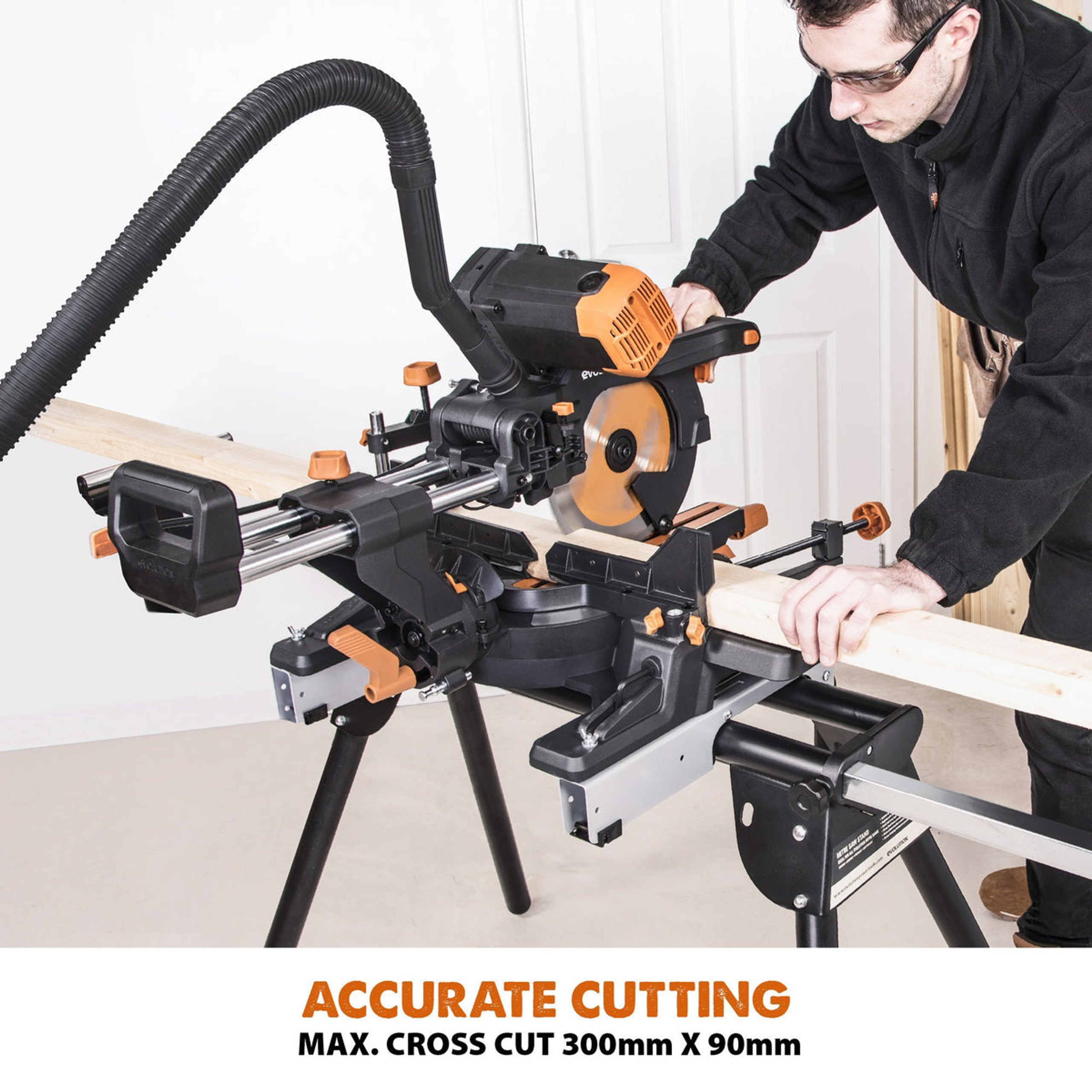 Evolution 255mm Double Bevel Sliding Mitre Saw 2000W 240V Toolden