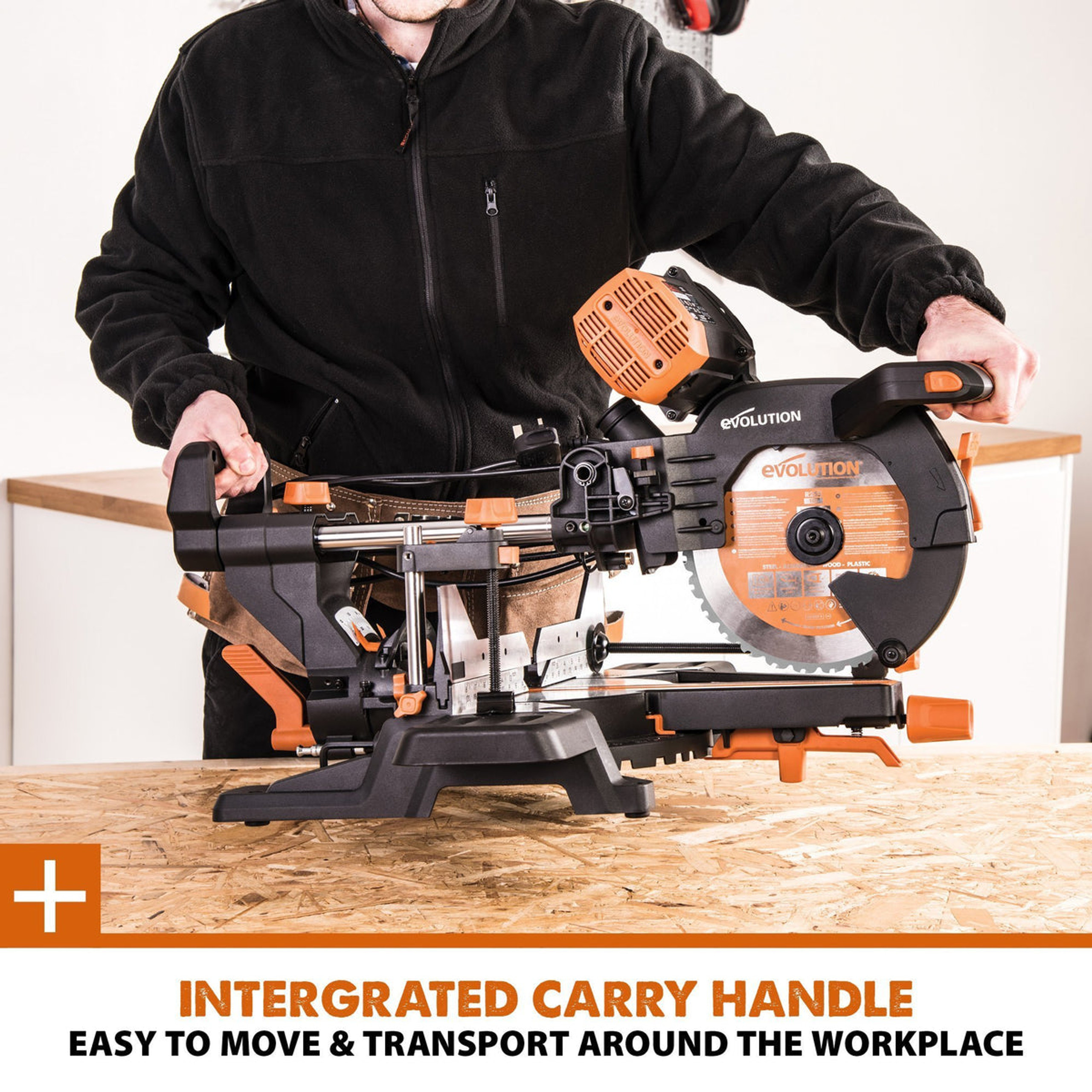 Evolution 2000w 240v 255mm sliding mitre saw r255sms store