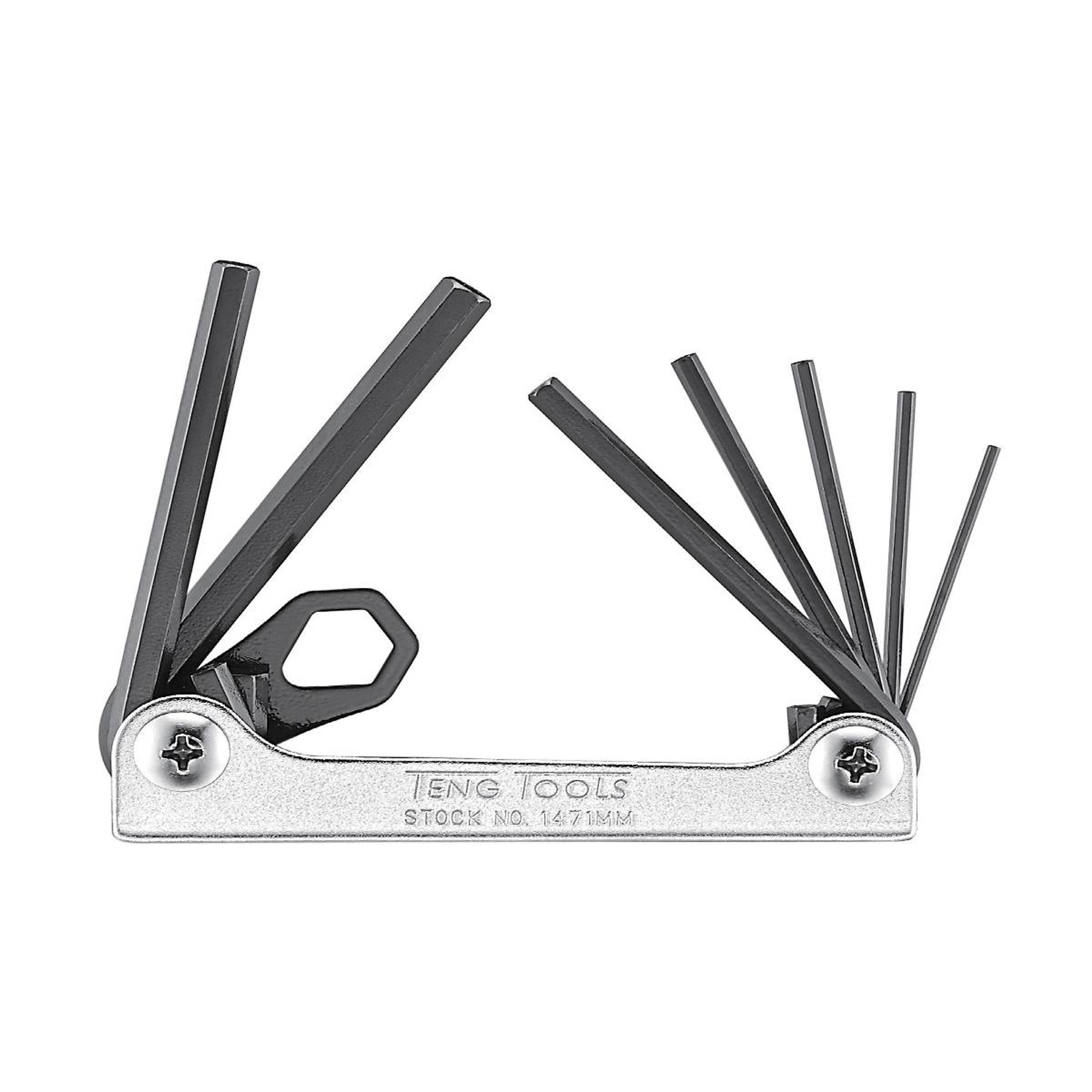 Teng Tools 1471MM Folding Hex Key Set 1.5 6mm 7 Pieces