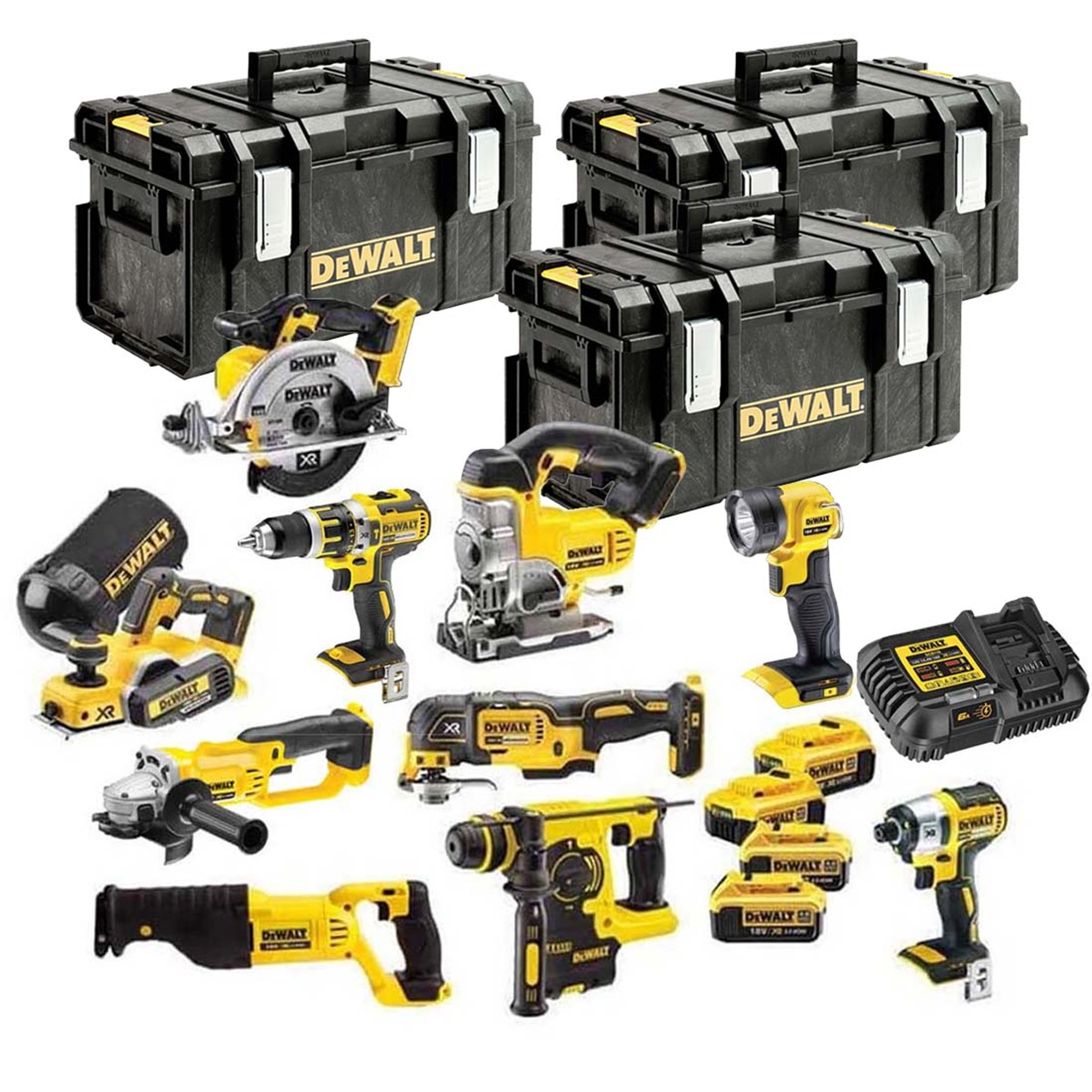 DeWalt TDKIT10x4 XR 18V 10 Piece Kit with 4x 5.0Ah Batteries
