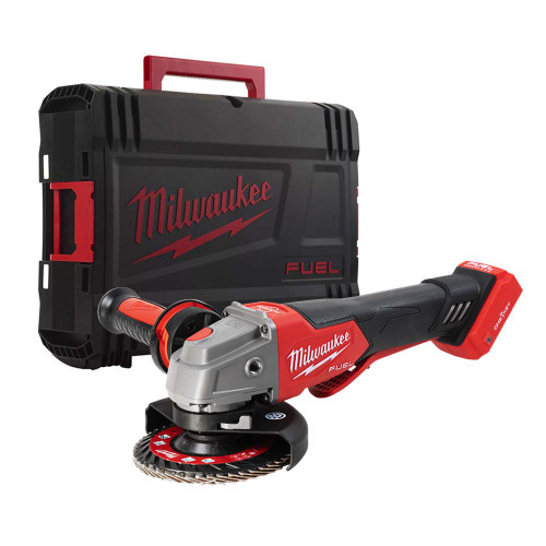 Milwaukee M18ONESAG115XPDB 0 18V FUEL 115mm Paddle Switch Braking Angle Grinder with Case Body Only