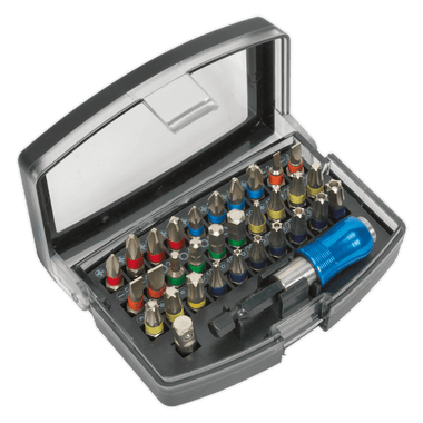 Sealey S01035 Power Tool Bit Set 32pc Colour-Coded S2 | Toolden