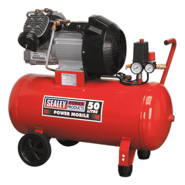Sealey SAC05030 Compressor 50L V-Twin Direct Drive 3hp | Toolden