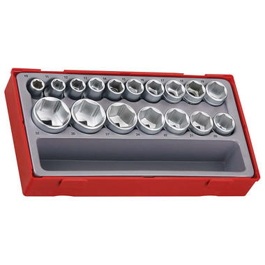 Teng Tools TT1217 1/2" Drive 12-Point Socket Set (17 Pieces) | Toolden