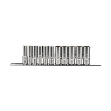 Draper Expert 16495 3/8" Sq. Dr. Imperial Deep Socket Set on Metal Rail ...