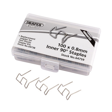 Draper 64759 0.8MM Bent Castle Staples (50) | Toolden