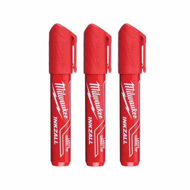 Milwaukee 4932471556 INKZALL™ Large Chisel Tip Marker Red (3 Pack ...