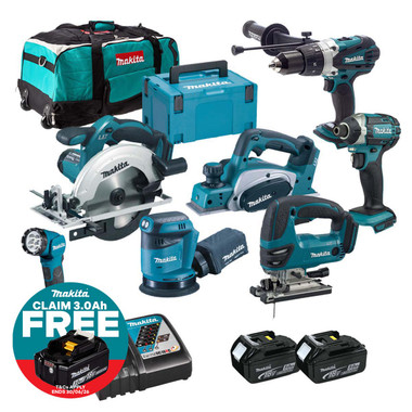 Makita LXT 18V 7 Piece Power Tool Kit with 5.0Ah Batteries | Toolden