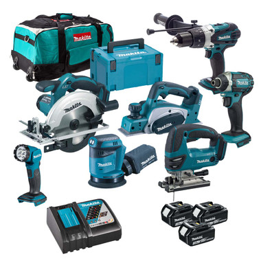Makita MAKKIT7X33 LXT 18V 7 Piece Tool Kit with 3x 3.0Ah Batteries ...
