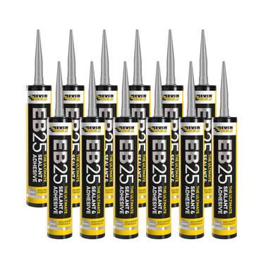 Everbuild EB25 Hybrid Sealant Adhesive Grey 300ml (12 Pack) | Toolden