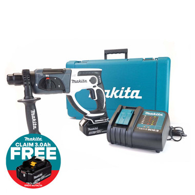 Makita DHR202STW 18V LXT SDS+ Rotary Hammer 1x 5.0Ah Battery | Toolden