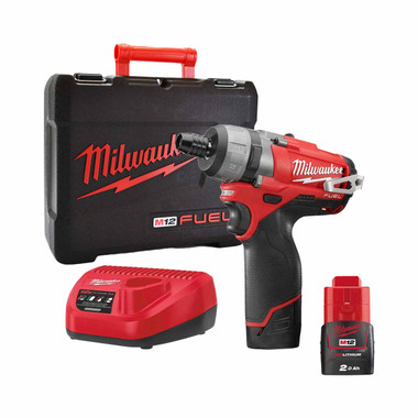 Milwaukee M12 CD-202C M12 FUEL™ Sub Compact Driver 2x 2.0Ah Batteries ...