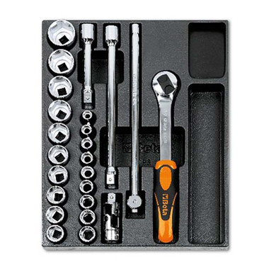 Beta T83 1/2″ Drive 6-Point Hexagon Socket Set in Thermoformed Tray 10 ...