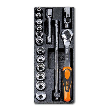Beta T102 1/2” Square Drive Hex Socket Set in a Hard Thermoformed Tray ...